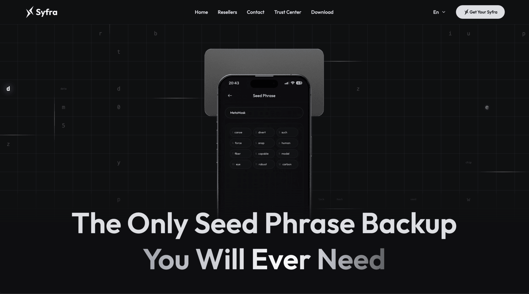 Syfra - Seed Phrase Backup